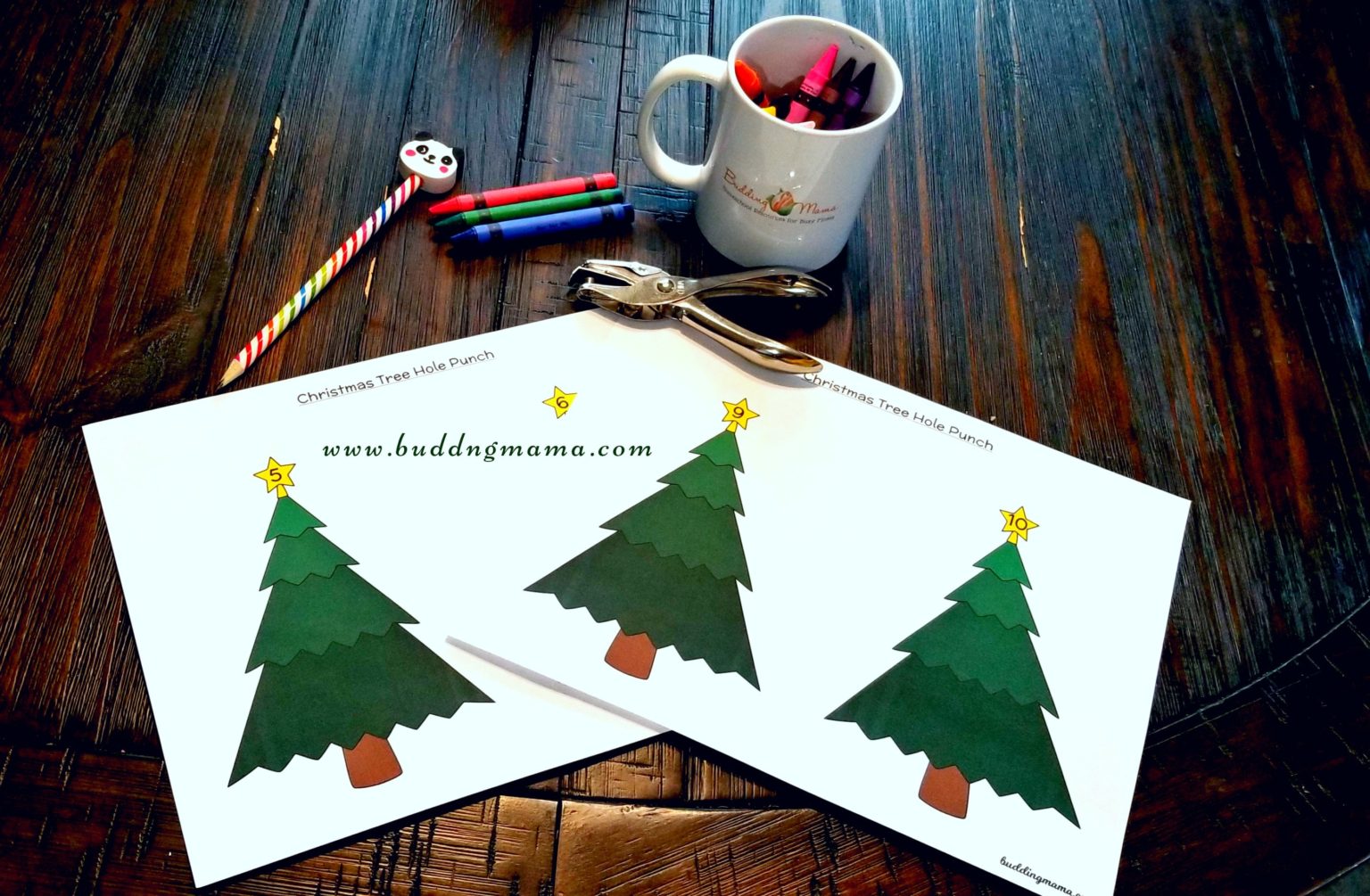 Christmas Tree Hole Punch Fine Motor Activity [Printable Included ...